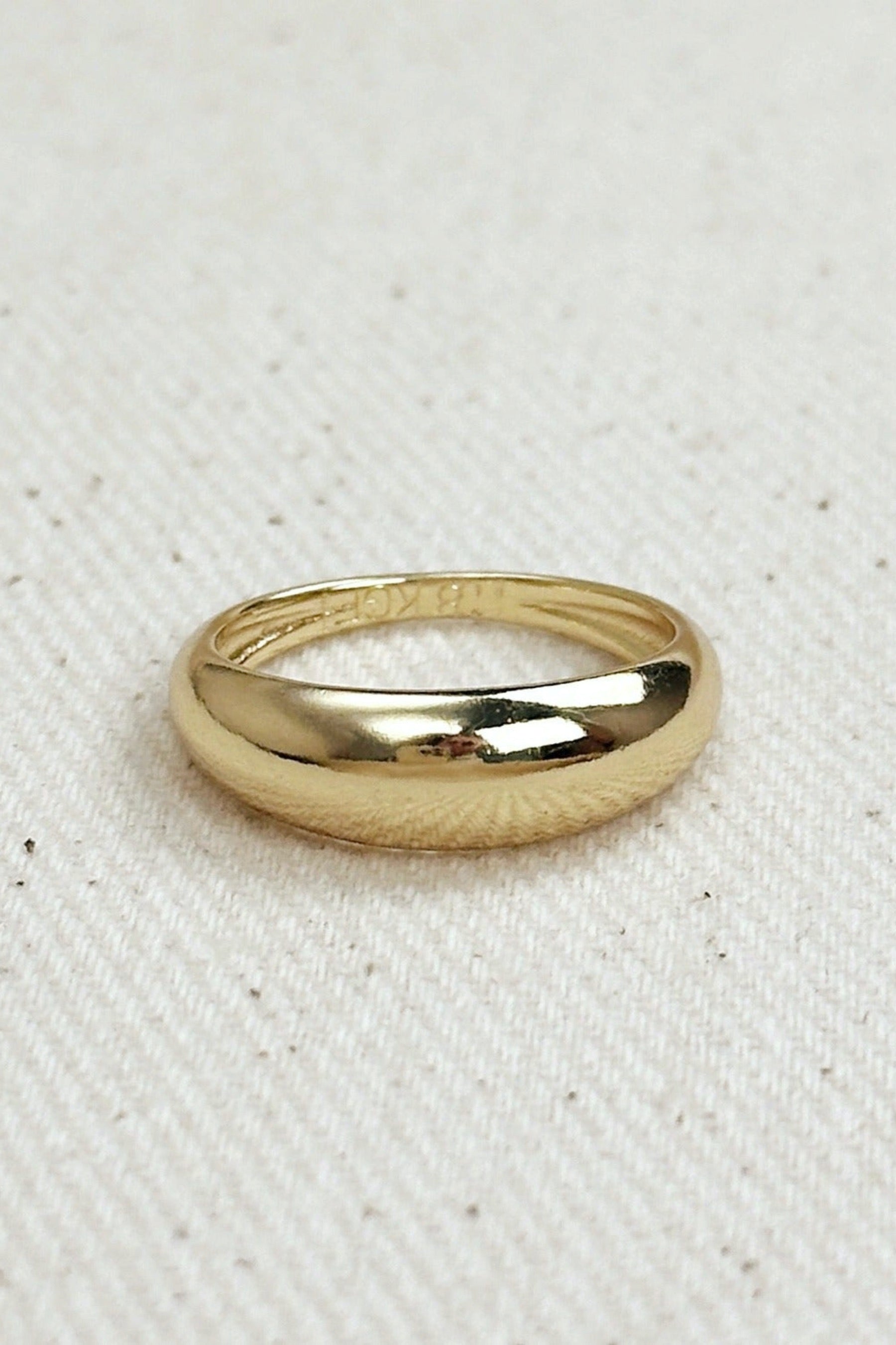 Gold Polished Dome Ring – Prism Boutique