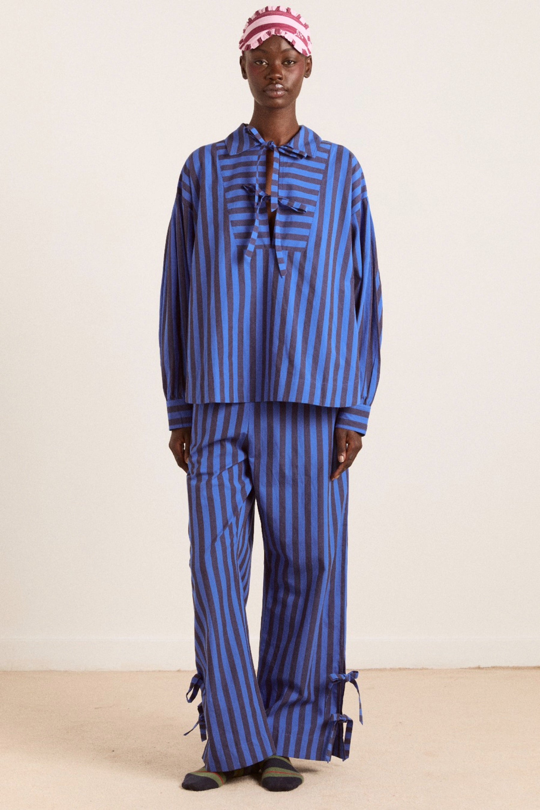 Chocolate & Blue Stripe Floki PJ Set – Prism Boutique