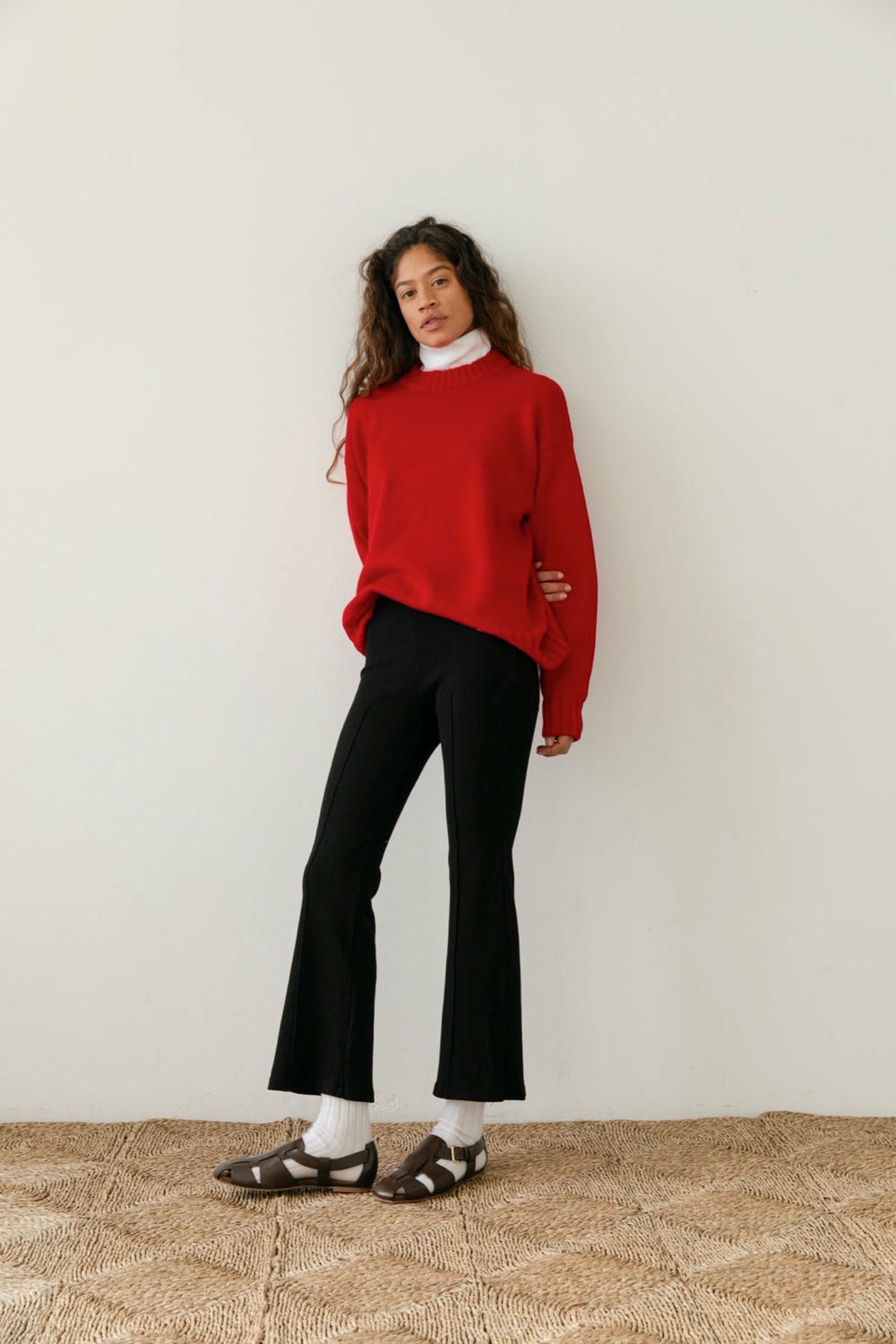 Black Jet Rib Kick Flare — Prism Boutique