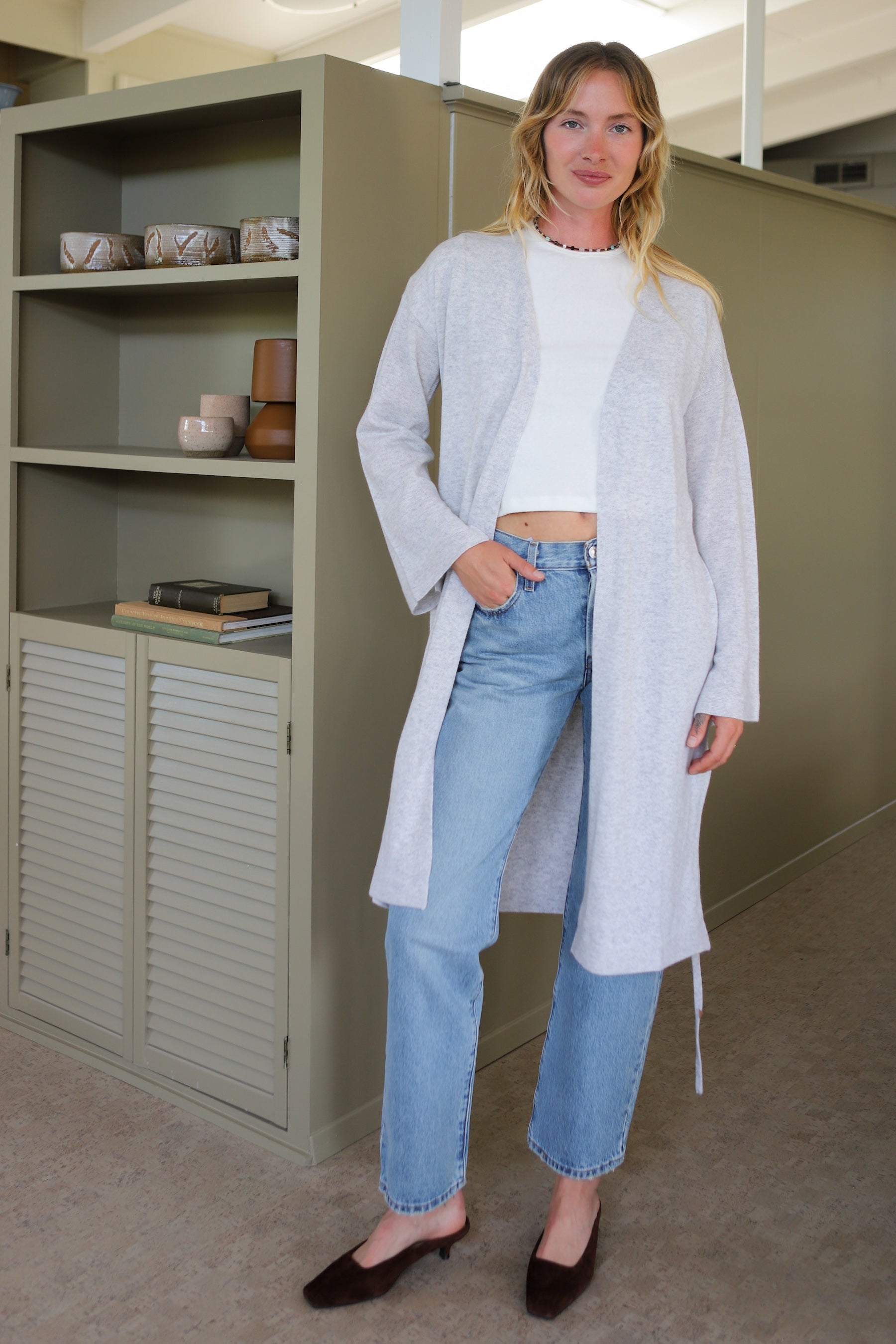 Grey Long Cardigan – Prism Boutique