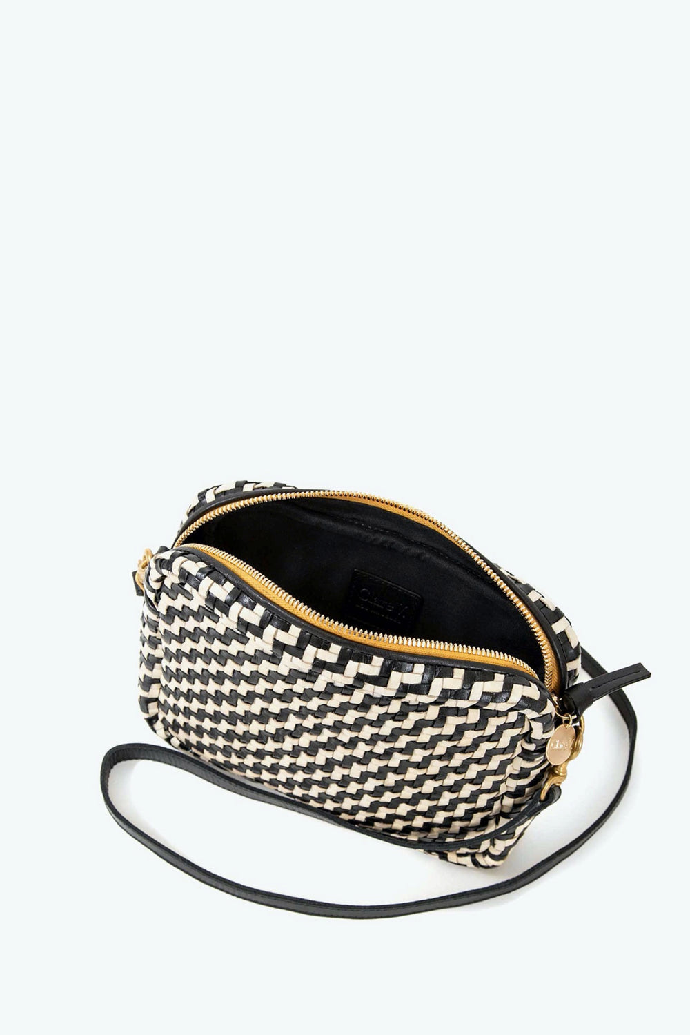 Black + Cream Woven Zig Zag Midi Sac — Prism Boutique