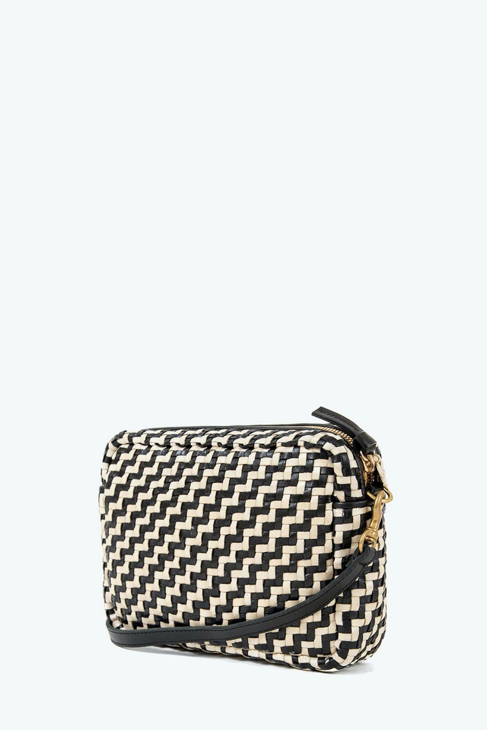 Black + Cream Woven Zig Zag Midi Sac — Prism Boutique