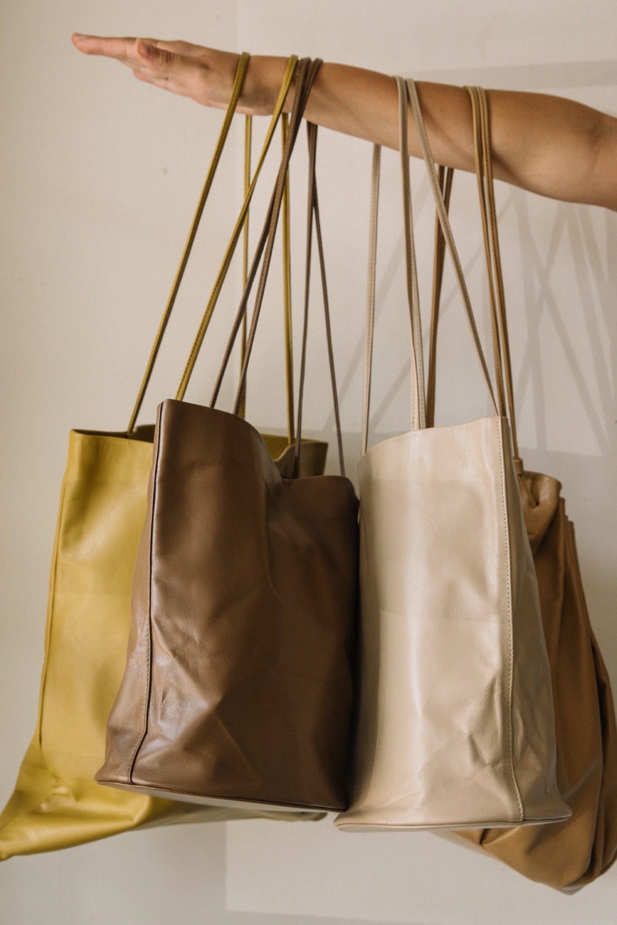 Cocoa Drape Oval Bucket — Prism Boutique