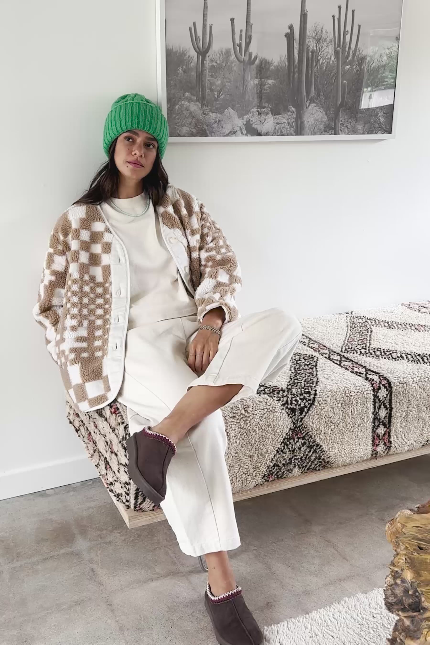 Checkered Fleece Jacket – Prism Boutique
