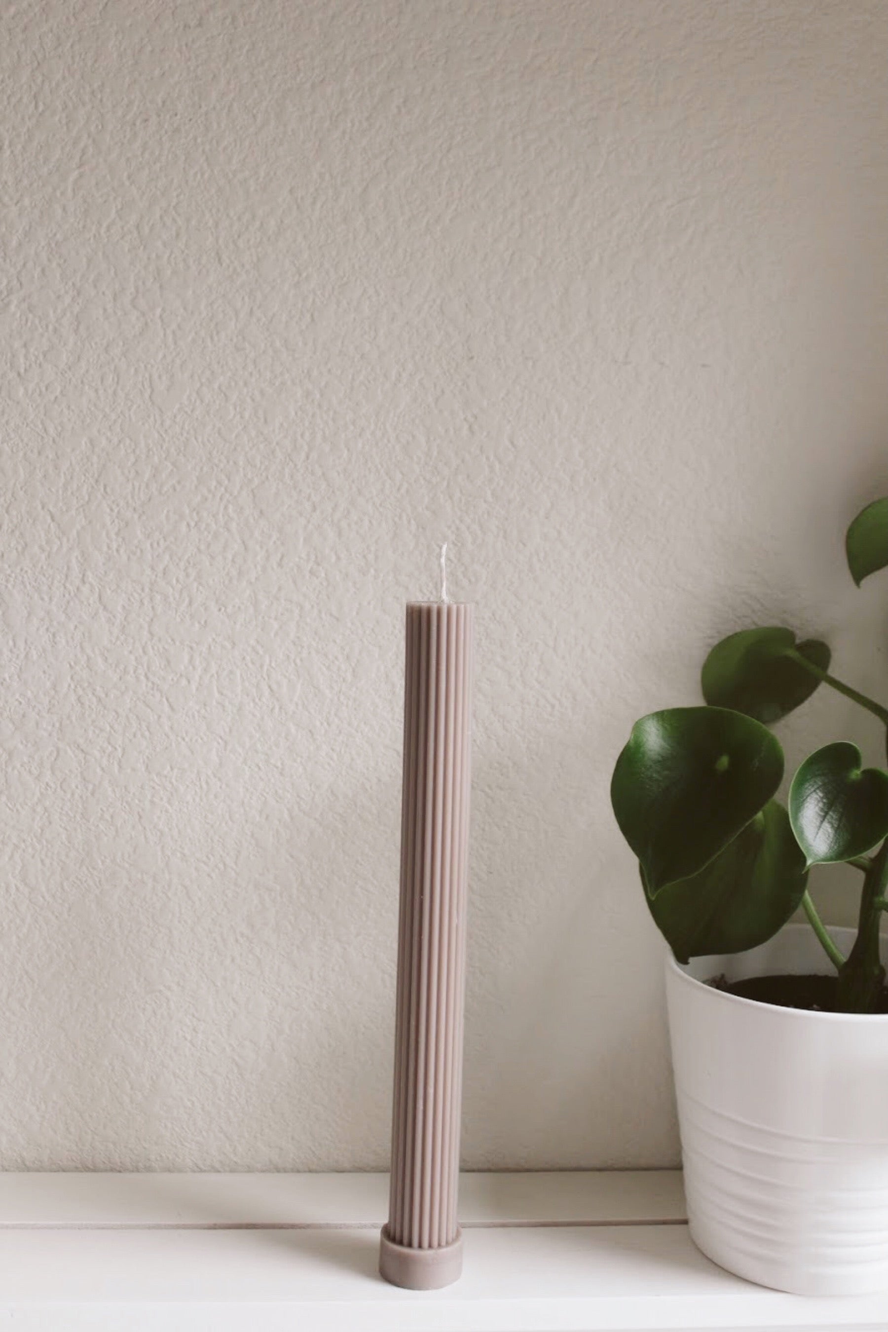 Grey Fluted Pillar Candle – Prism Boutique