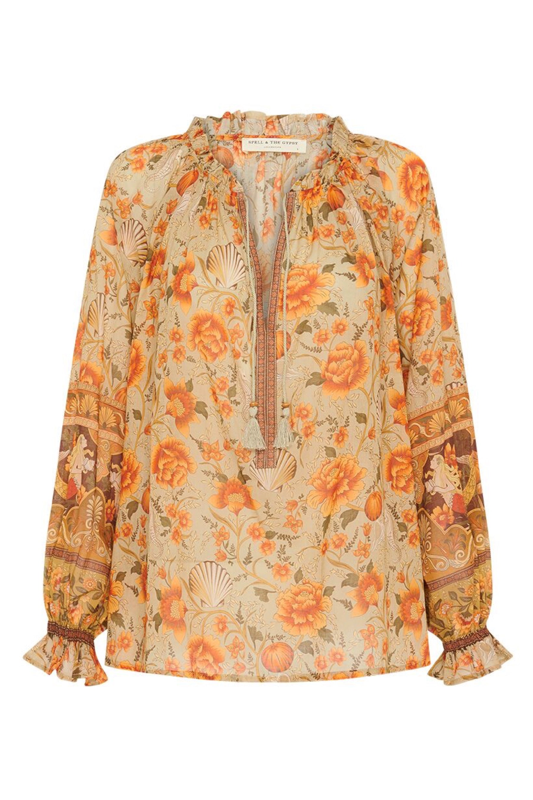 Sand Seashell Blouse — Prism Boutique