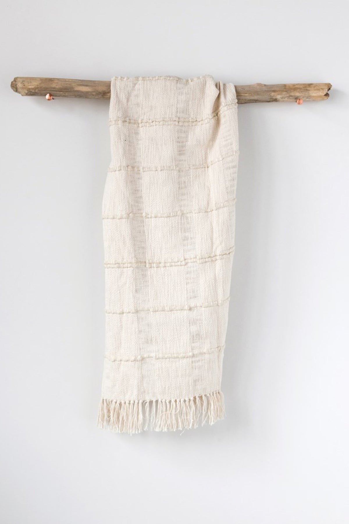 Cream Chenille Stitched Throw — Prism Boutique