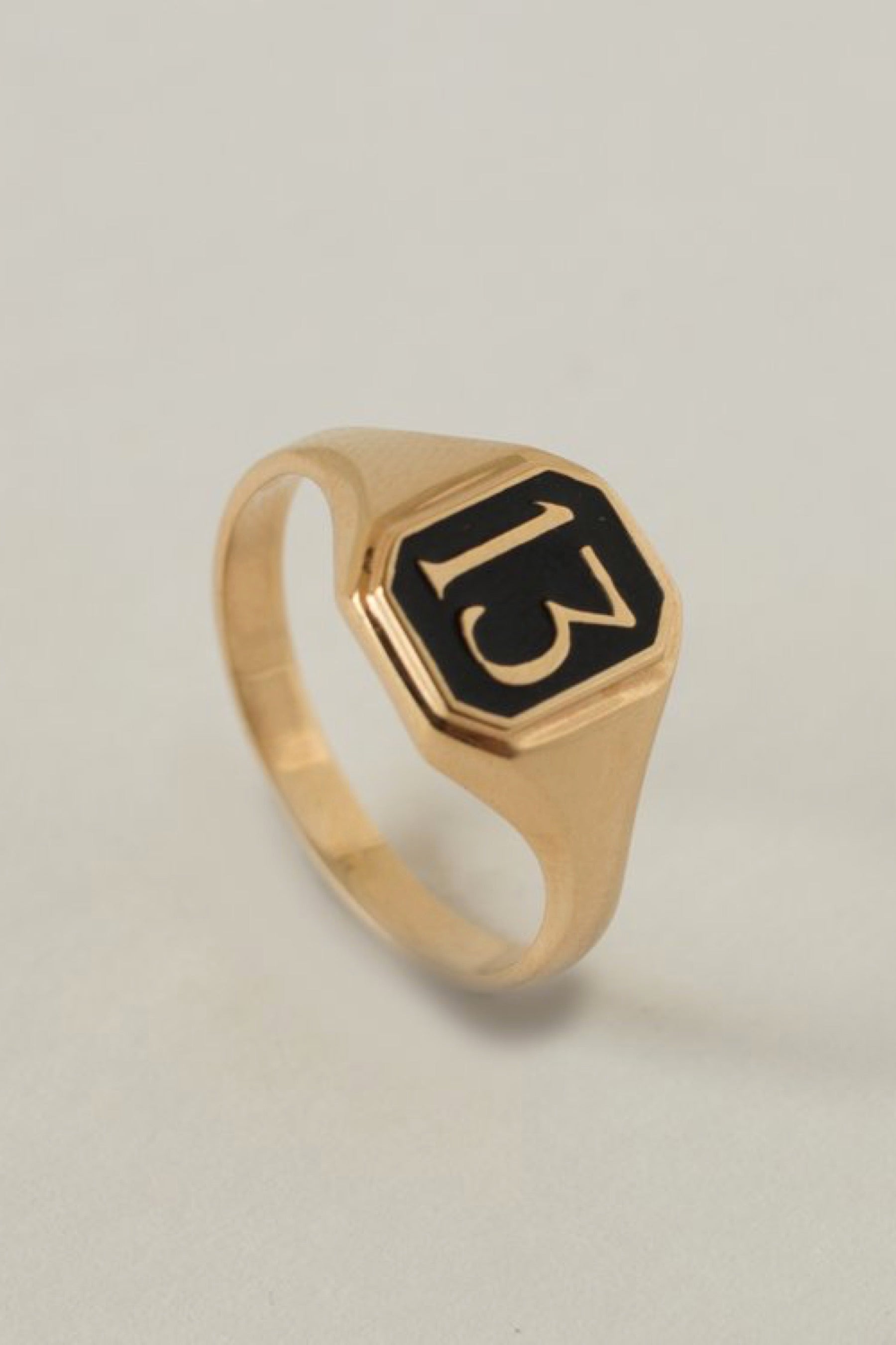 Gold Thirteen Signet Ring – Prism Boutique