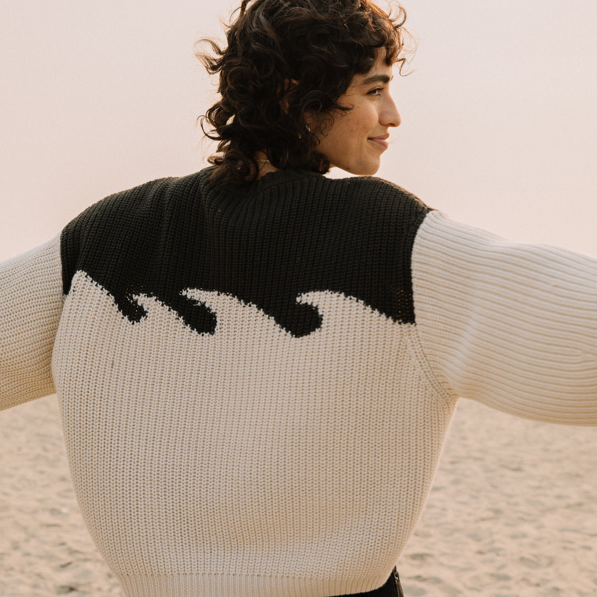 Graphite Wave Sweater — Prism Boutique